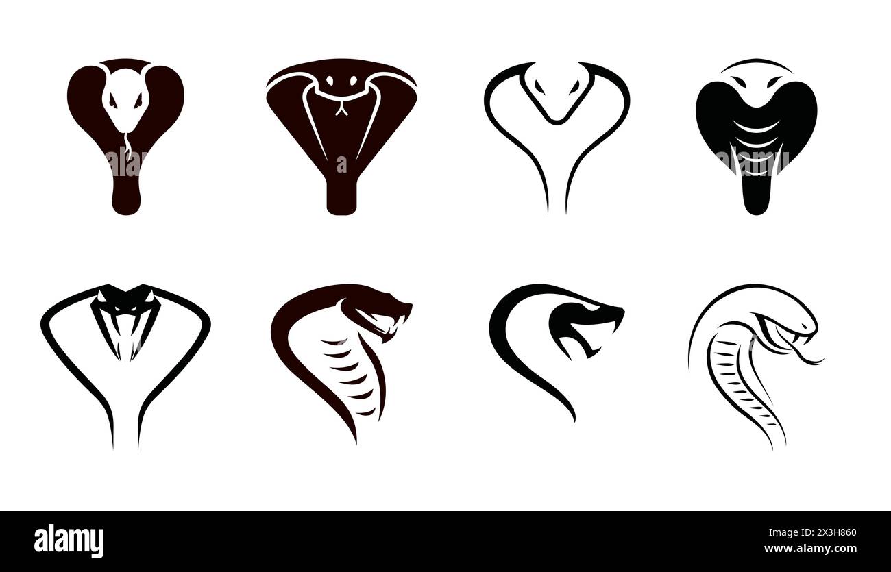 Creative Serpent Cobra Snakes Head Collection Set Logo Design Vector Symbol Illustration Stock ...