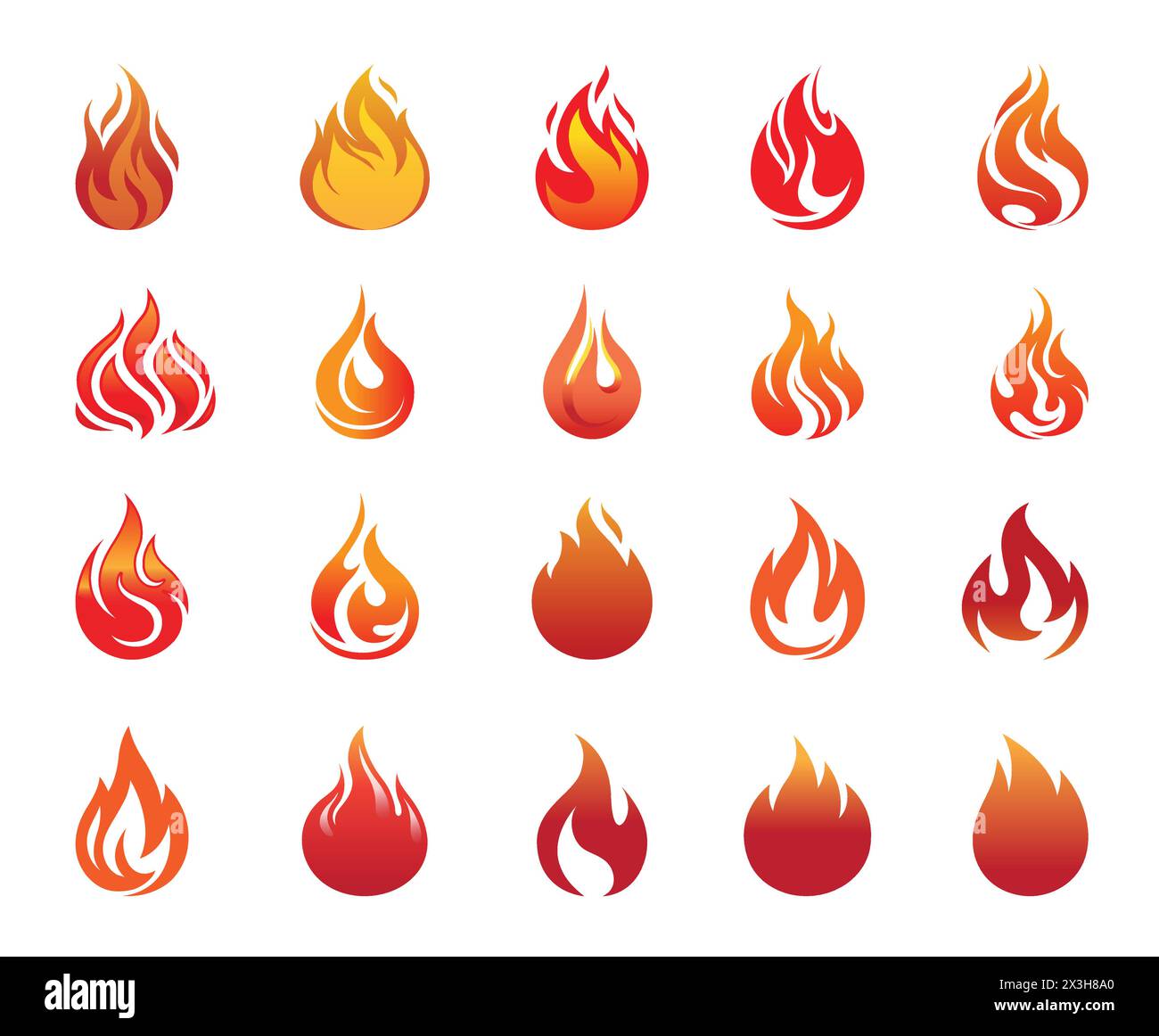 Creative Flames Fireball Collection Logo Vector Icons Symbol Design ...
