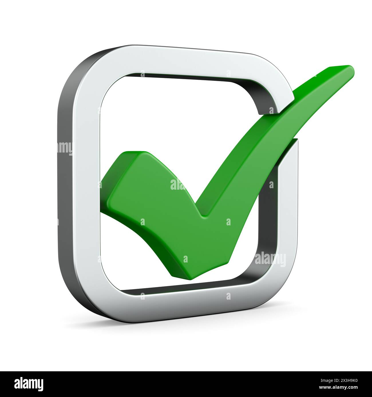 Check mark sign on white background. Isolated 3D illustration Stock ...
