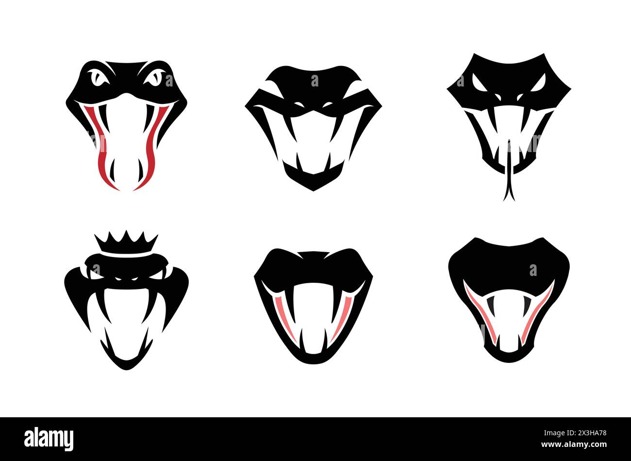 Creative Serpent Cobra Head Collection Set Logo Design Vector Symbol ...