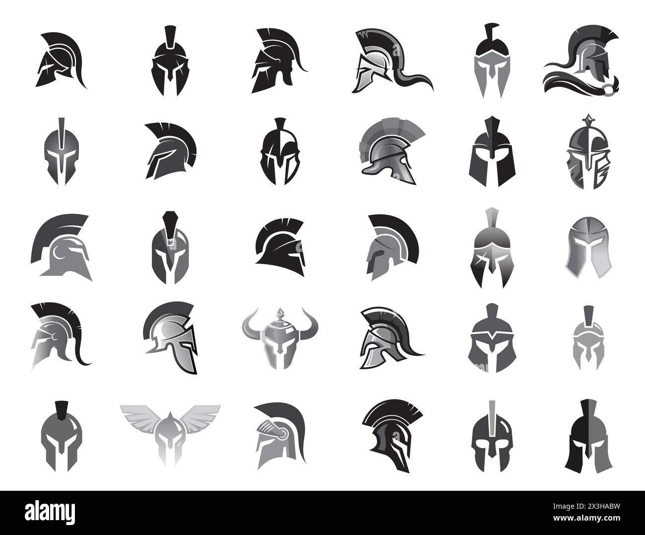 Creative Spartan Helmet Collection Logo Symbol Vector design ...