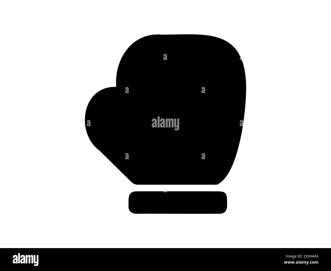 Black boxing glove icon in silhouette. Minimalist design of sporting ...