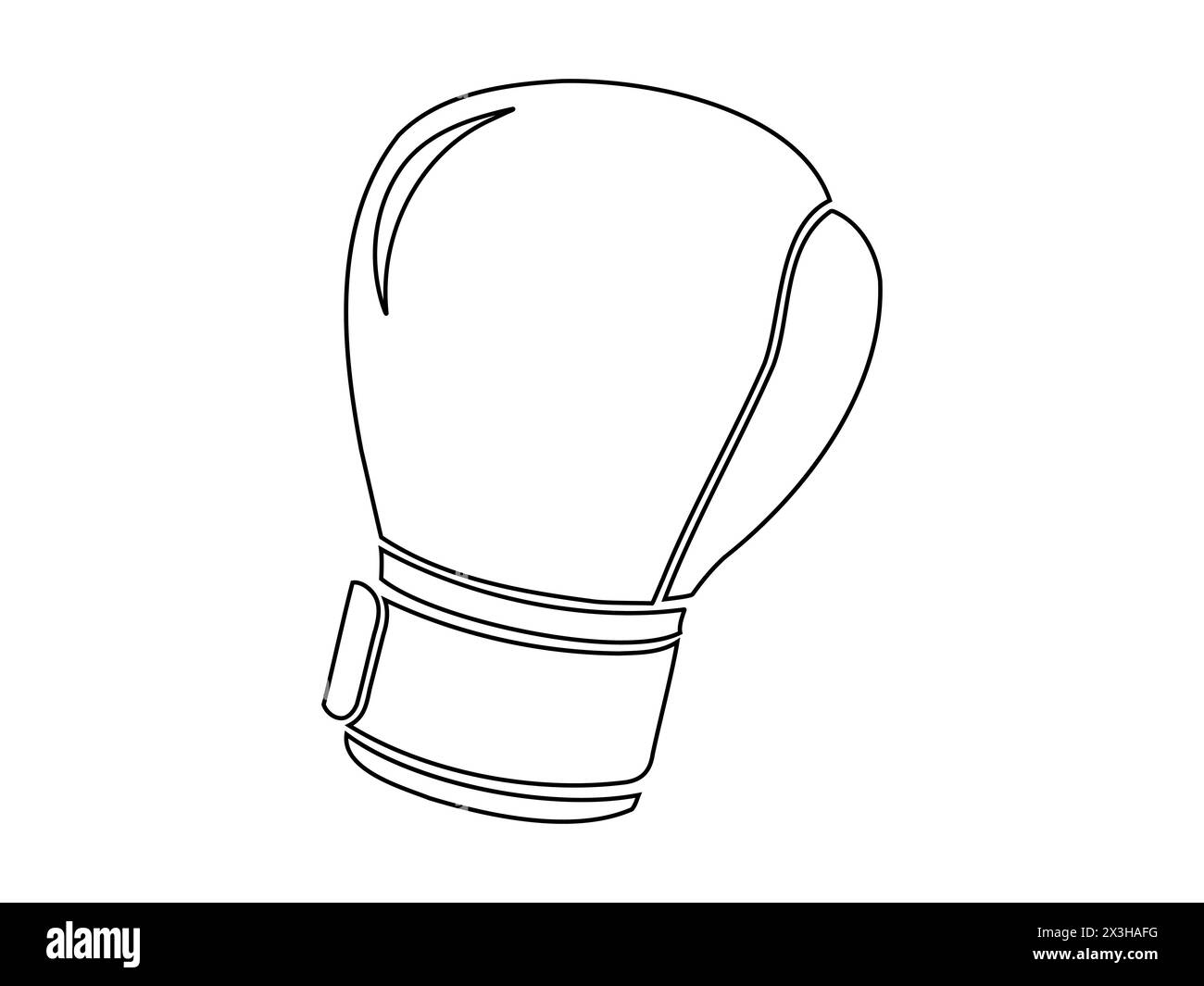 Outline illustration of boxing glove. Line art of sporting glove ...