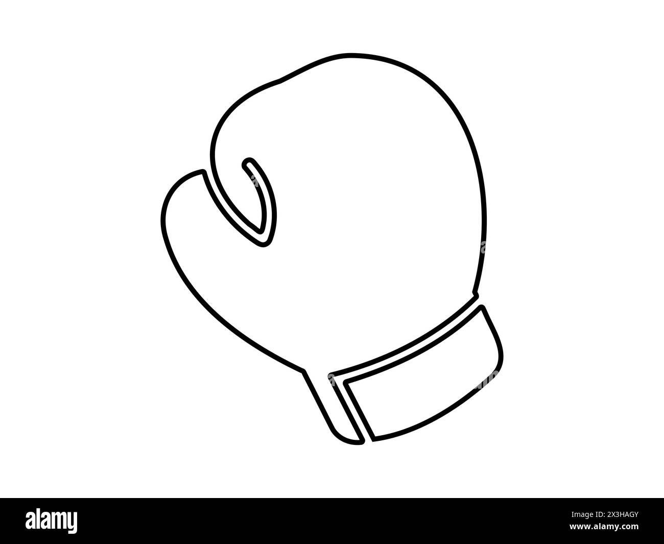 Outline illustration of boxing glove. Line art of sporting glove ...
