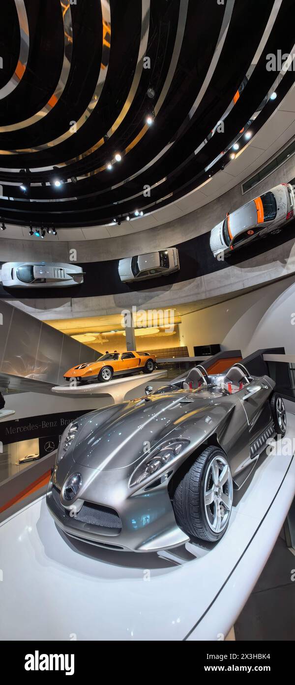 STUTTGART, GERMANY - APRIL 26, 2024 - Mercedes-Benz cars are displayed ...