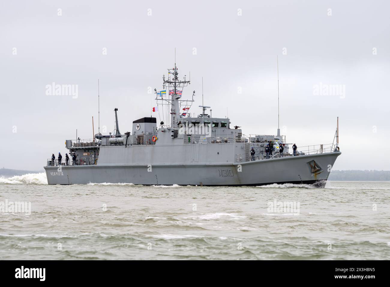 The Ukrainian Navy mine warfare vessel Chernihiv (M310). The Sandown ...