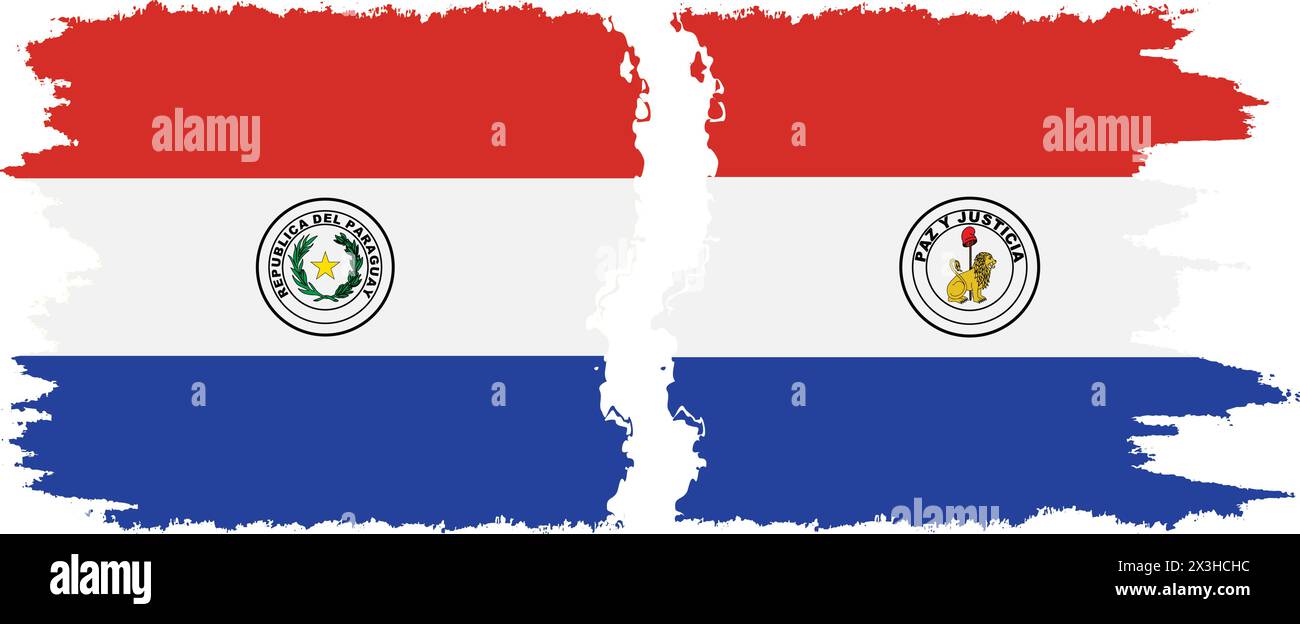 Paraguay and Paraguay grunge flags connection, vector Stock Vector ...