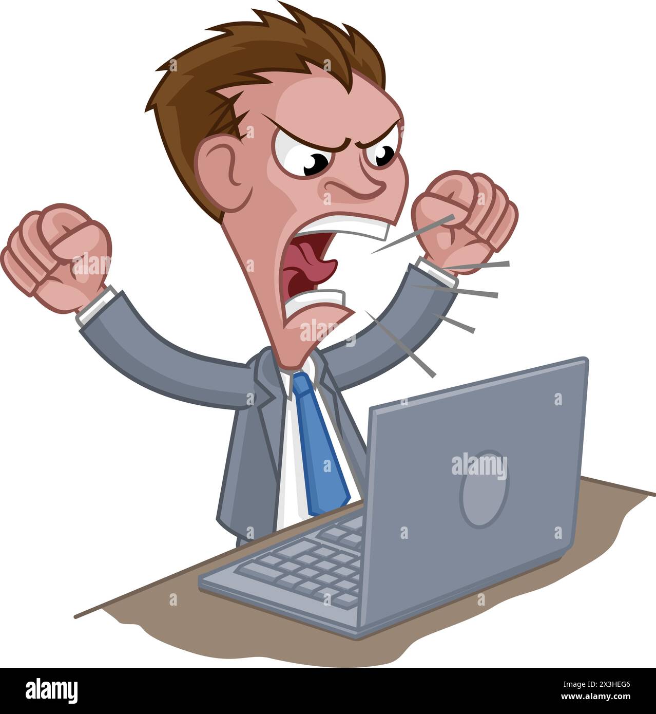 Yelling shouting screaming rage Stock Vector Images - Alamy