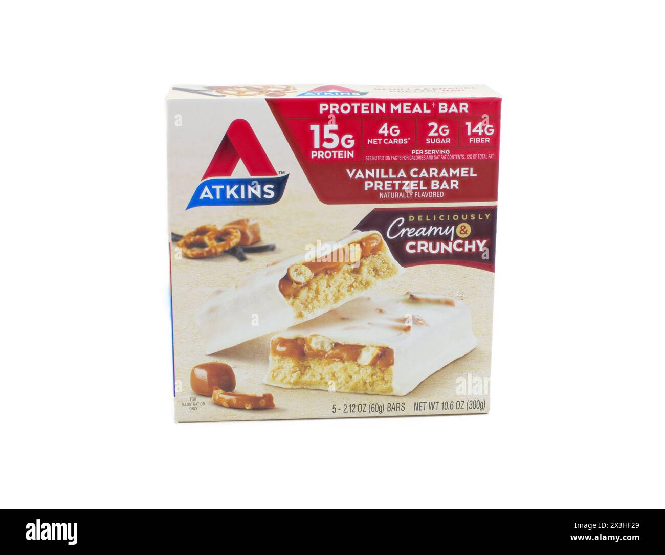 Ocala, FL 3-24-2024 Atkins brand protein meal snack vanilla caramel ...