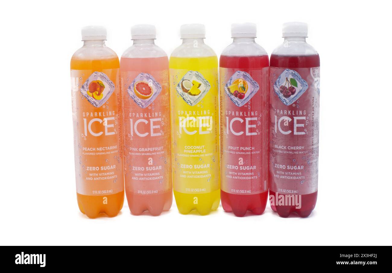 Ocala, FL 2-28-2024 sparkling ice water 5 flavors zero sugar with vitamins and antioxidants ...