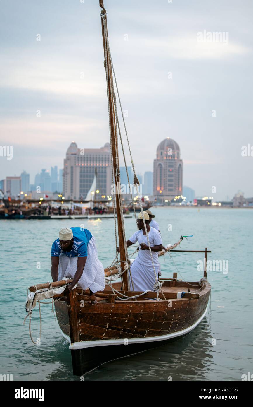 Traditional Dhow Boat Festival Katara Beach Qatar Stock Photo - Alamy