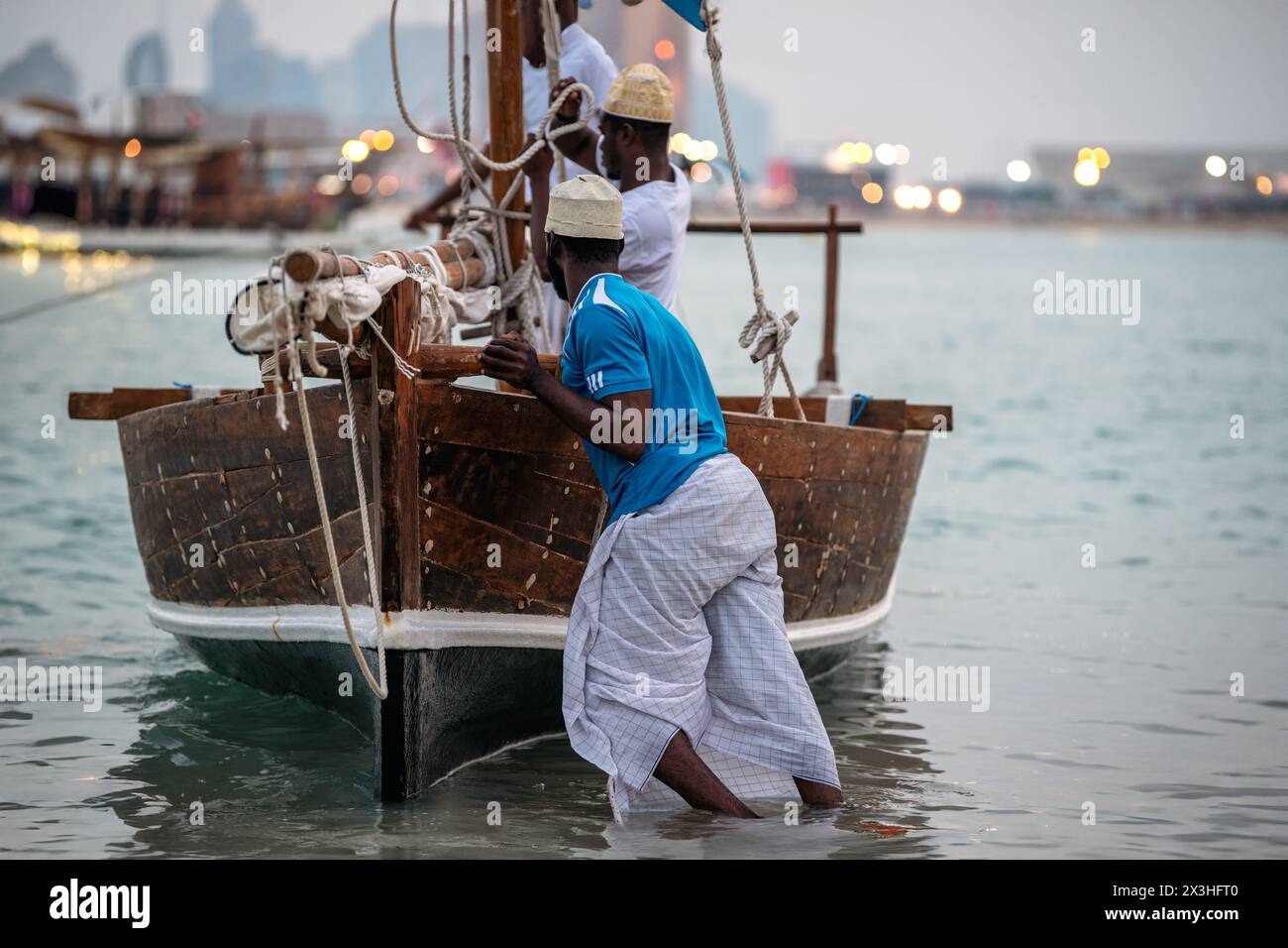 Traditional Dhow Boat Festival Katara Beach Qatar Stock Photo - Alamy