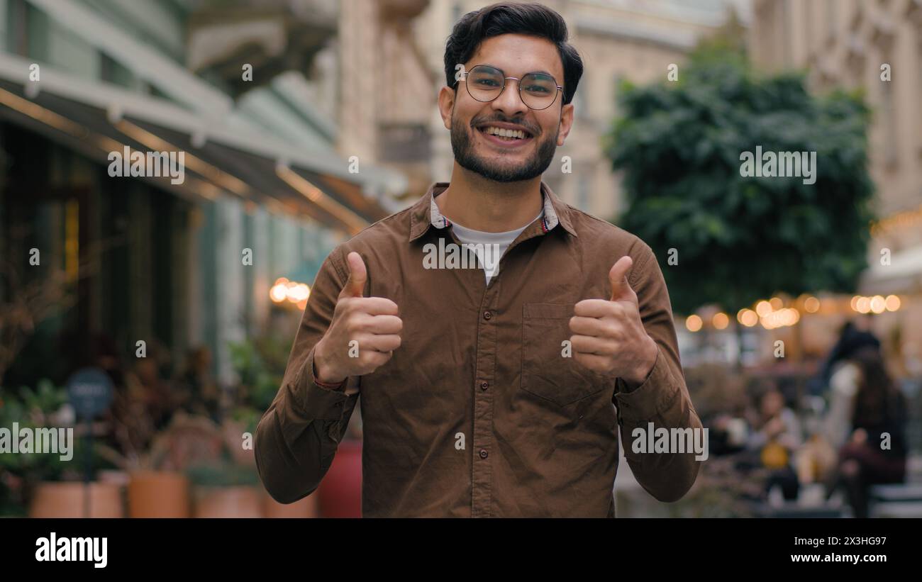 Happy smiling enthusiastic Indian Arabian ethnic male man guy ...