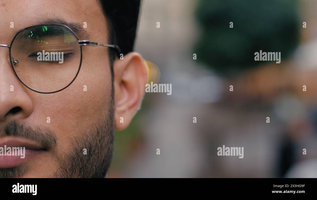 Close up young confident professional Indian Arabian ethnic guy male ...