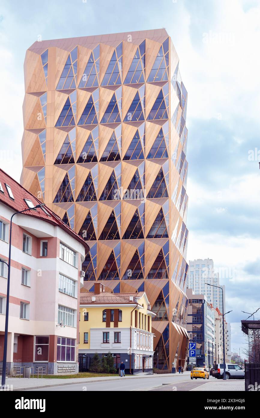 Headquarters of the Russian copper company. red brown pineapple ...