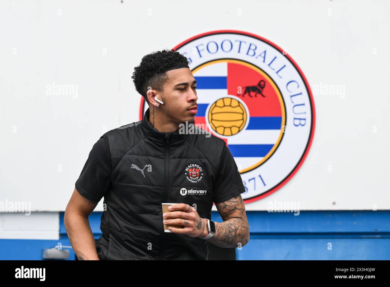 Jordan Lawrence-Gabriel of Blackpool arrives ahead of the Sky Bet ...
