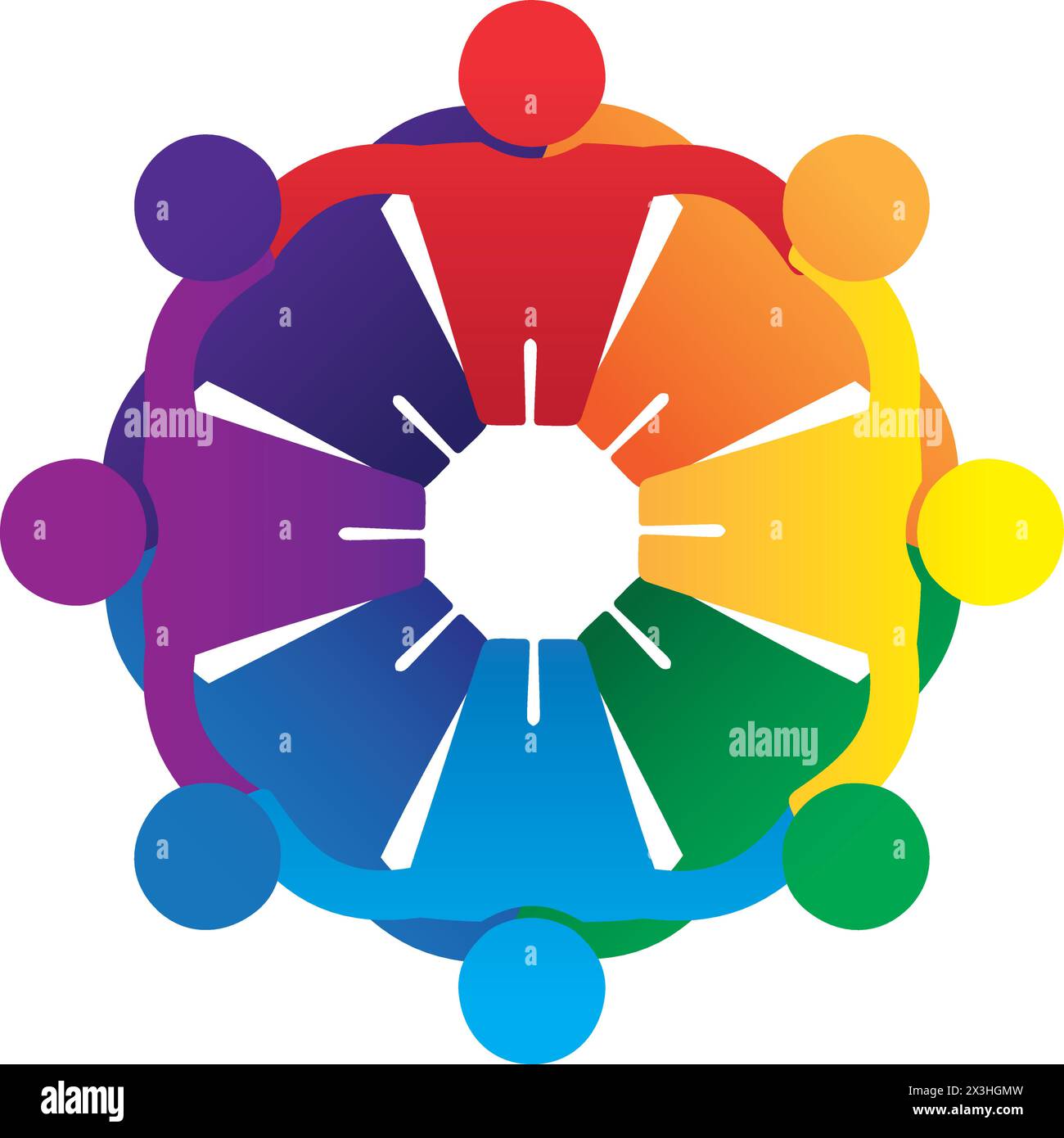 Vibrant Stylized Figures Represent Unity In Diversity Through Teamwork