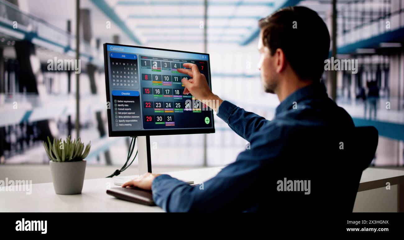 Appointment Schedule Planner And Date Calendar On Desktop Computer ...