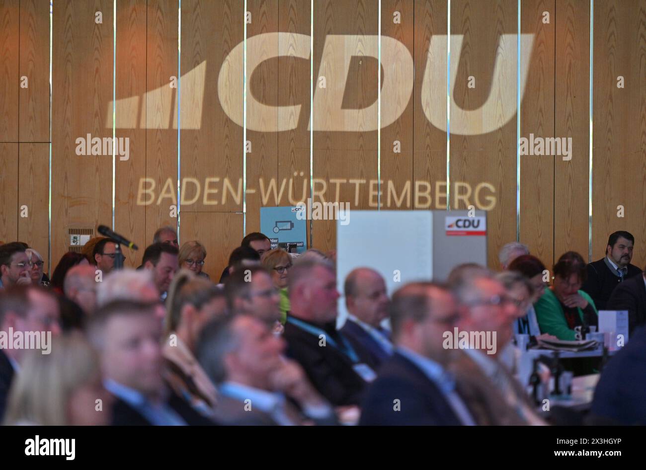 Ludwigsburg, Germany. 27th Apr, 2024. Delegates at the CDU state party ...