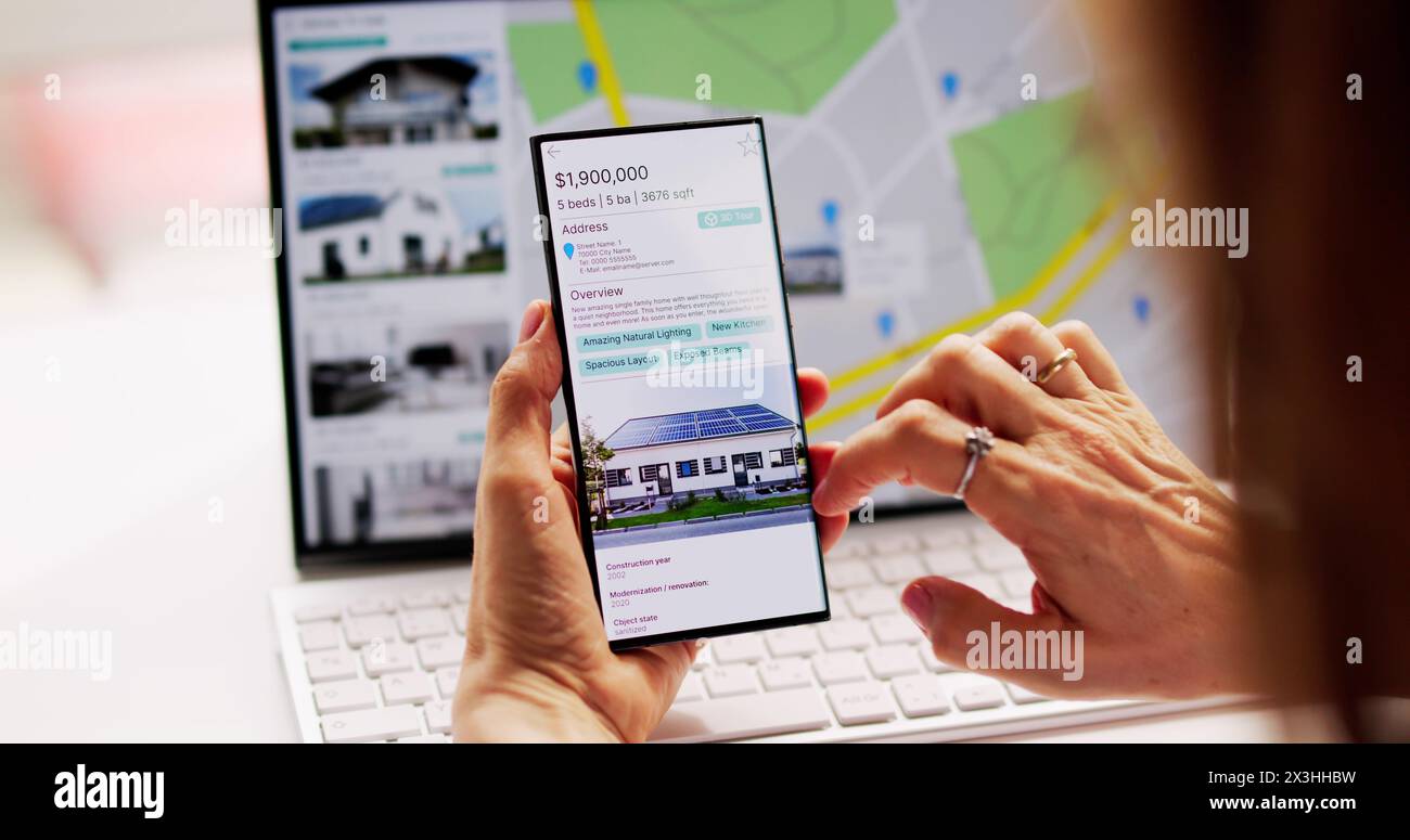 Real estate listing mobile phone hi-res stock photography and images ...