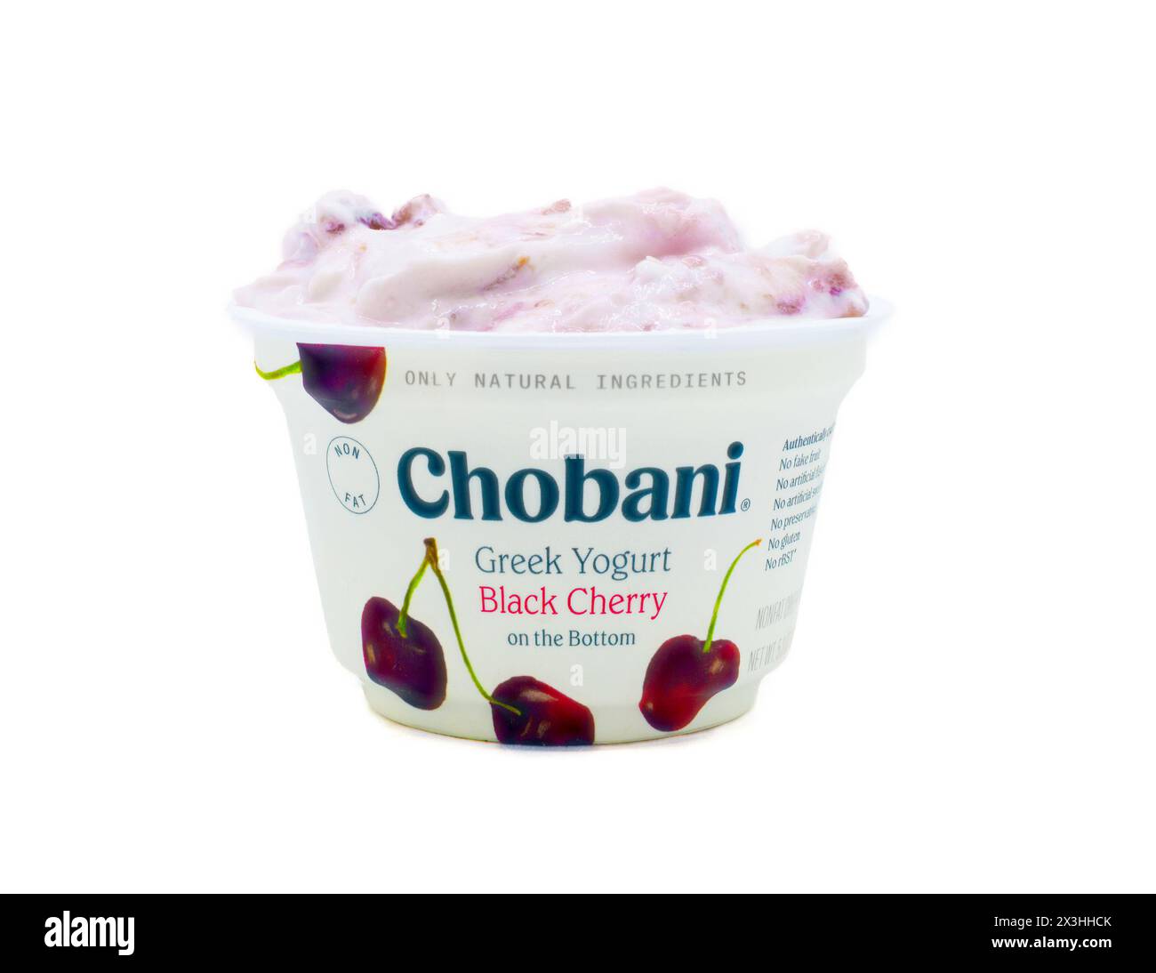 Ocala, Fl January 9, 2024 Container of Chobani brand Greek yogurt black ...