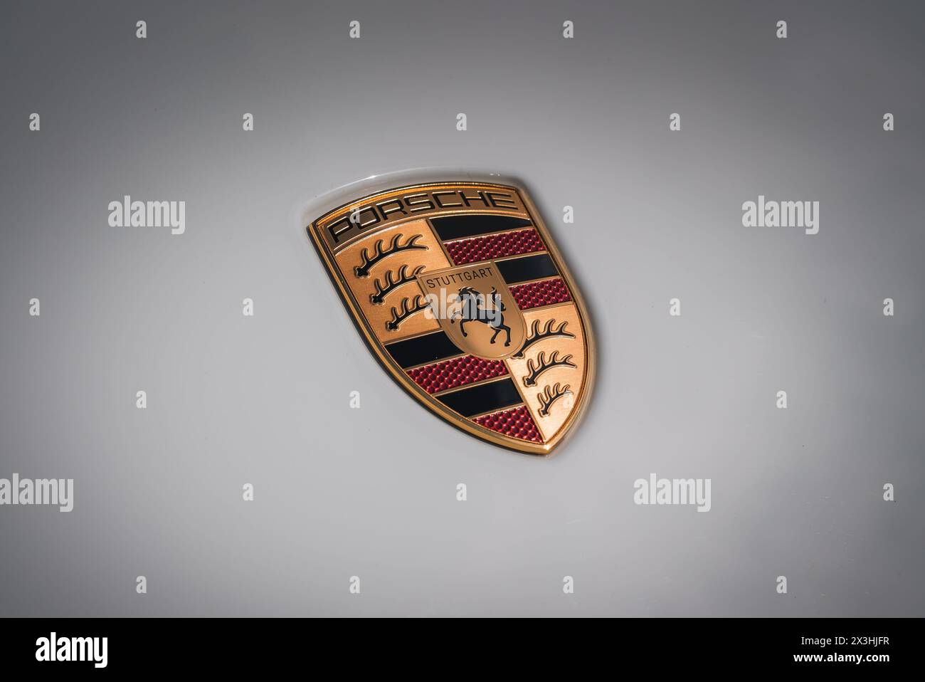 Porsche Emblem with Stuttgart Coat of Arms on Light Background Stock ...