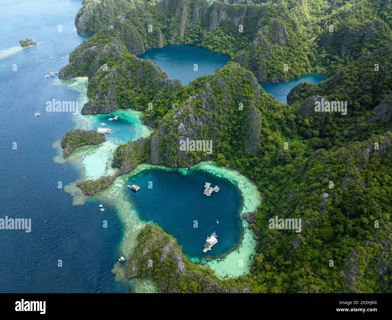 Lagoons and Barracuda Lake with splendid limestone rock formation ...