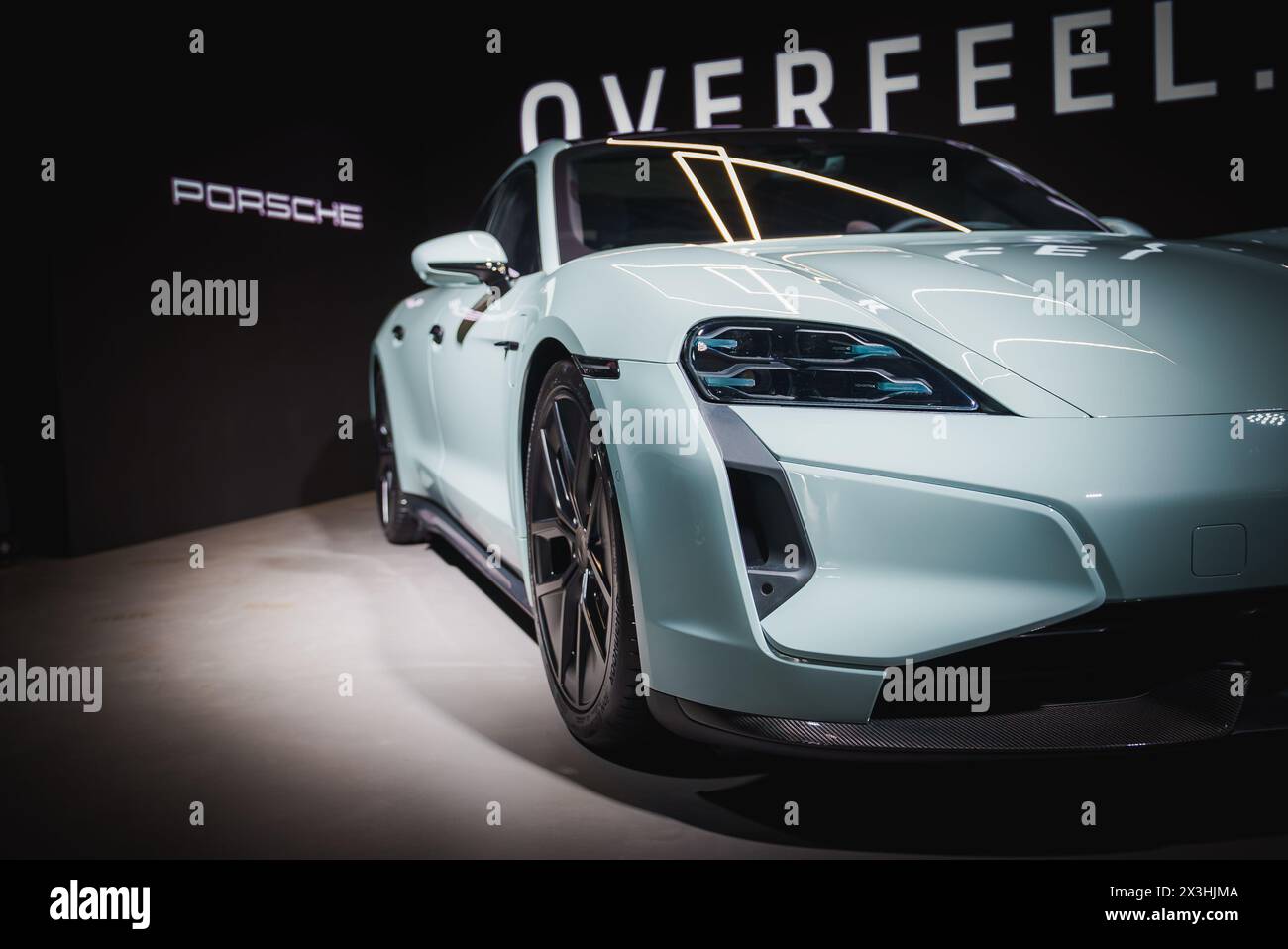 Luxury Porsche Car Front Corner Logo Showroom Display Stock Photo - Alamy