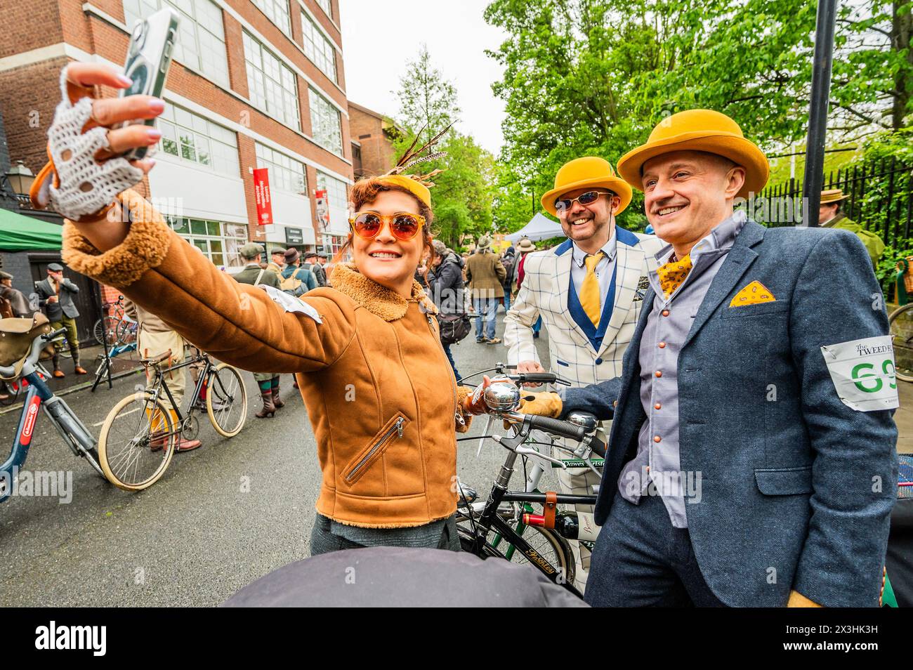 London, UK. 27th Apr, 2024. The Tweed Run London bike ride -starting at ...