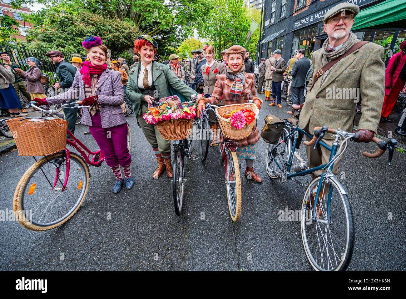 London, UK. 27th Apr, 2024. The Tweed Run London bike ride -starting at ...