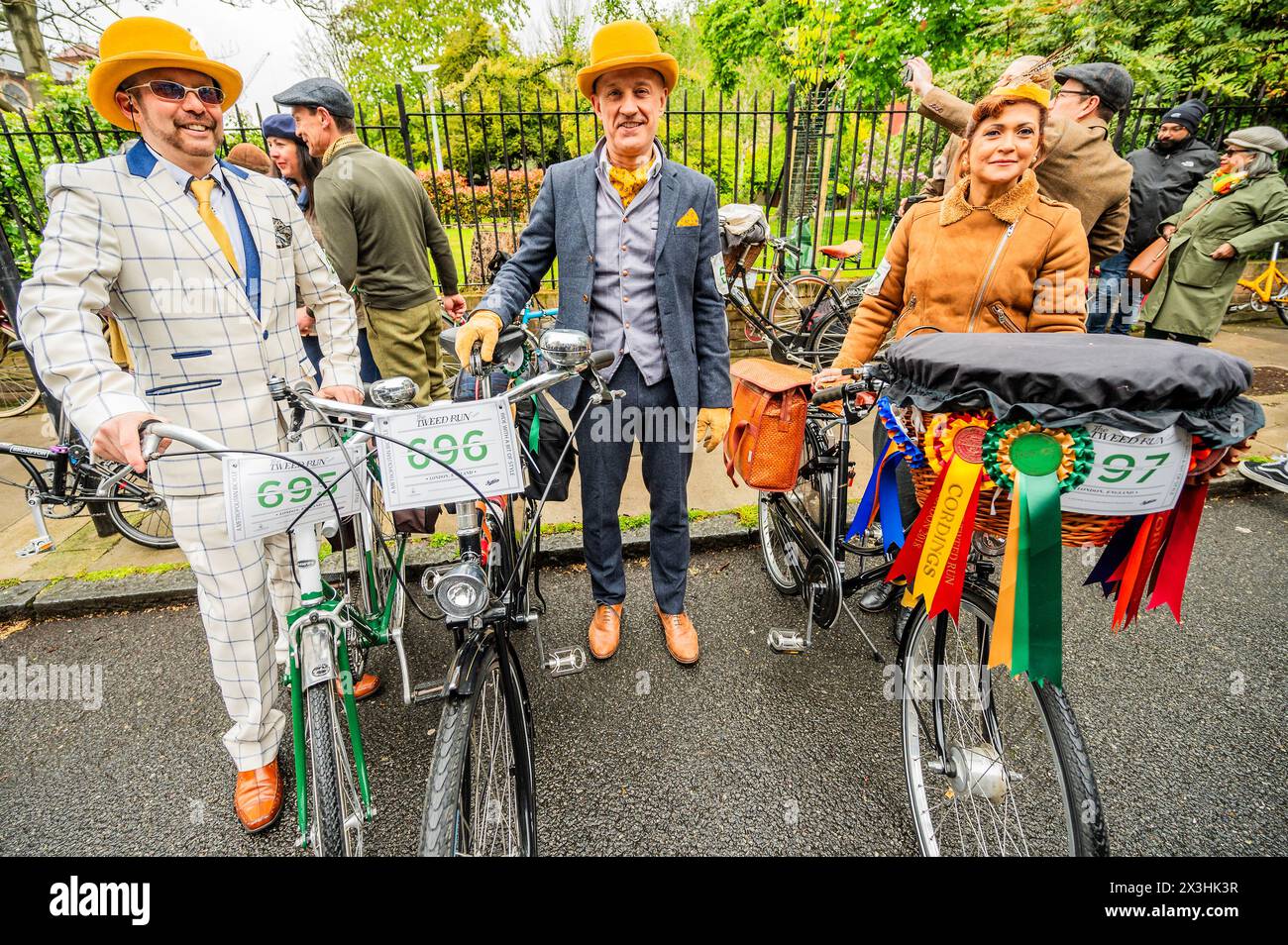 London, UK. 27th Apr, 2024. The Tweed Run London bike ride -starting at ...