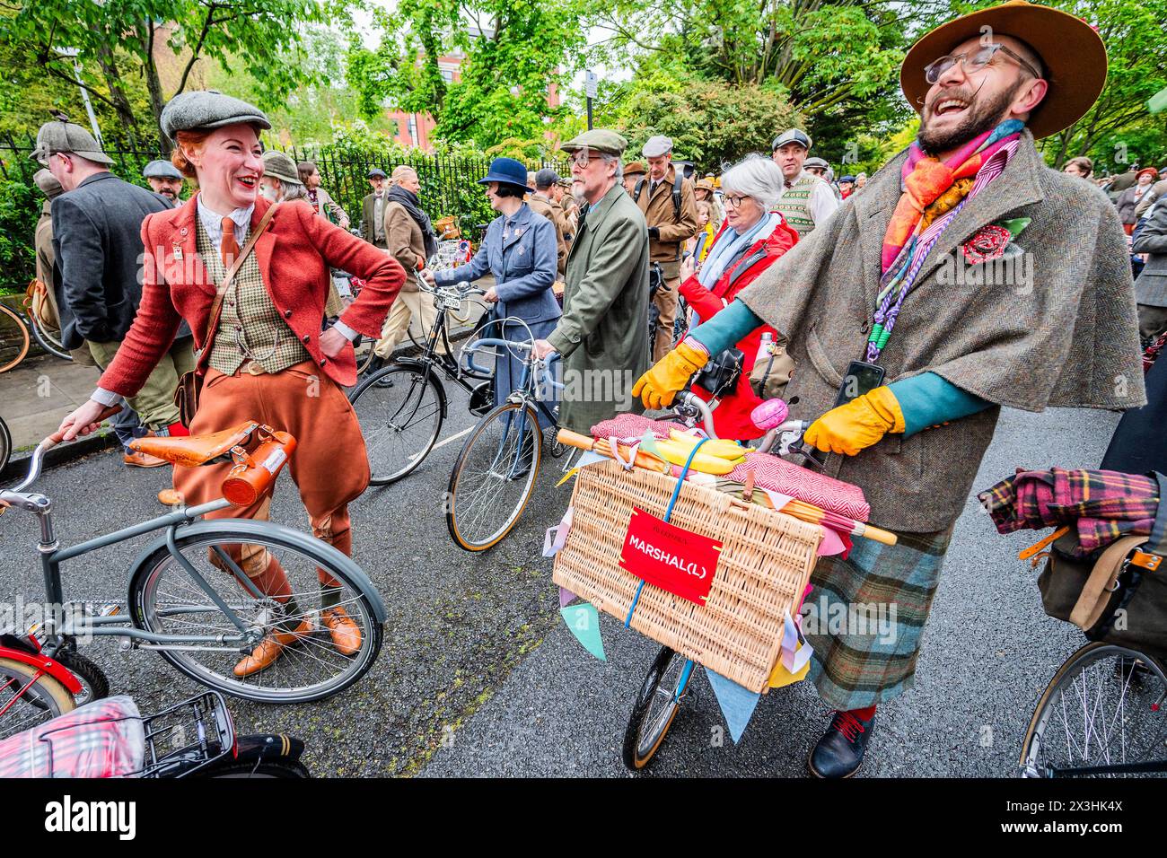 London, UK. 27th Apr, 2024. The Tweed Run London bike ride -starting at ...