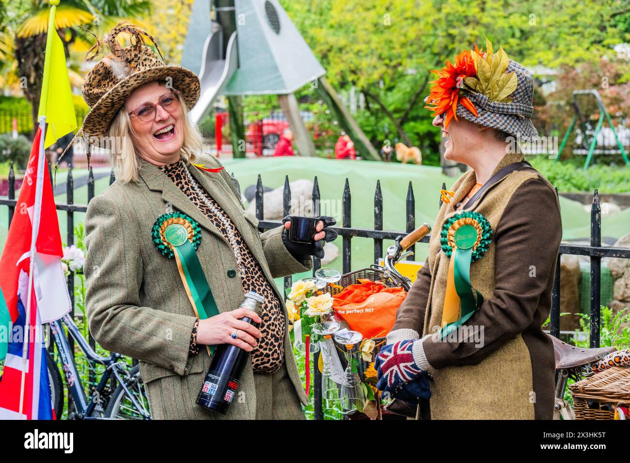 London, UK. 27th Apr, 2024. The Tweed Run London bike ride -starting at ...