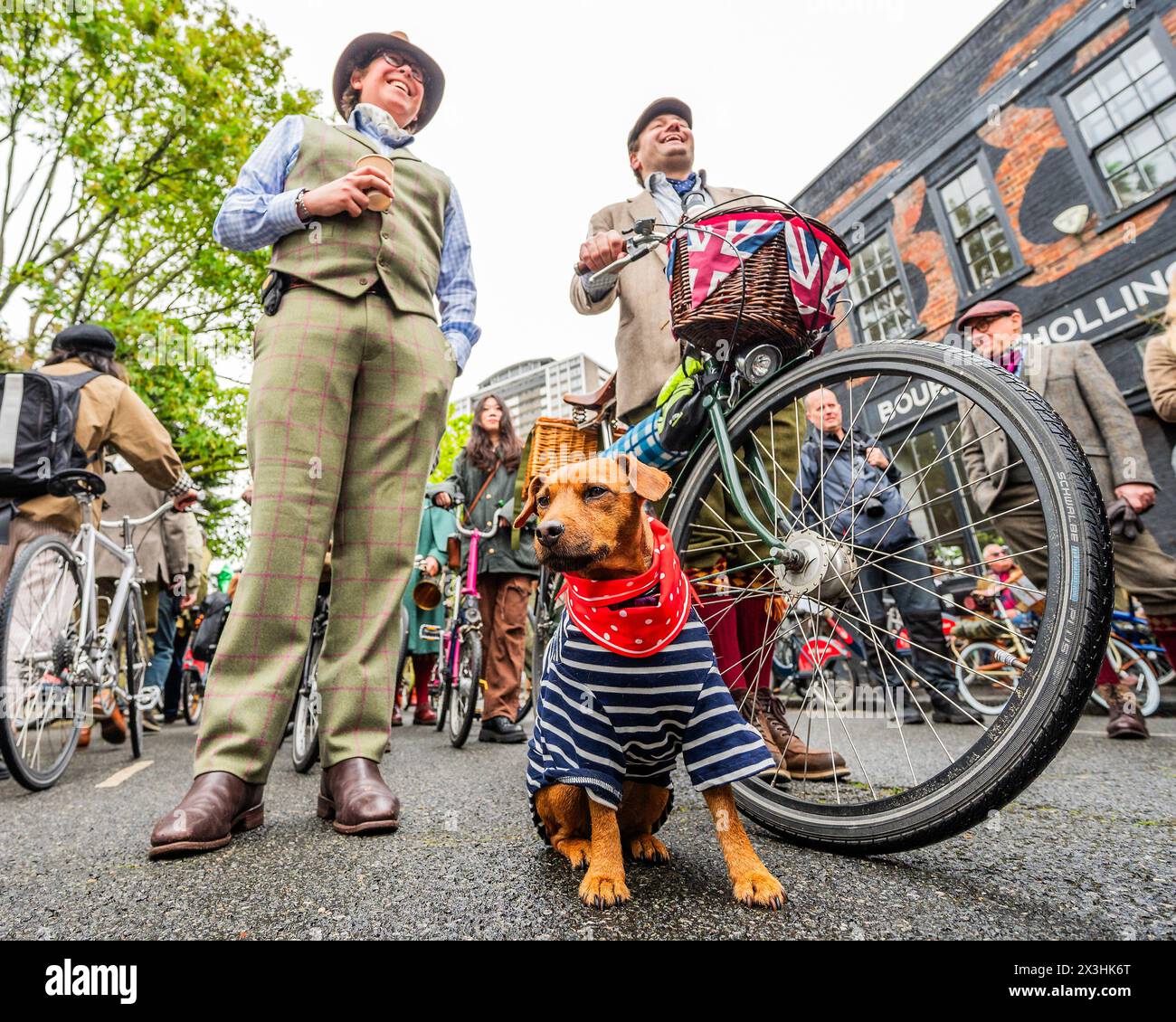 London, UK. 27th Apr, 2024. The Tweed Run London bike ride -starting at ...
