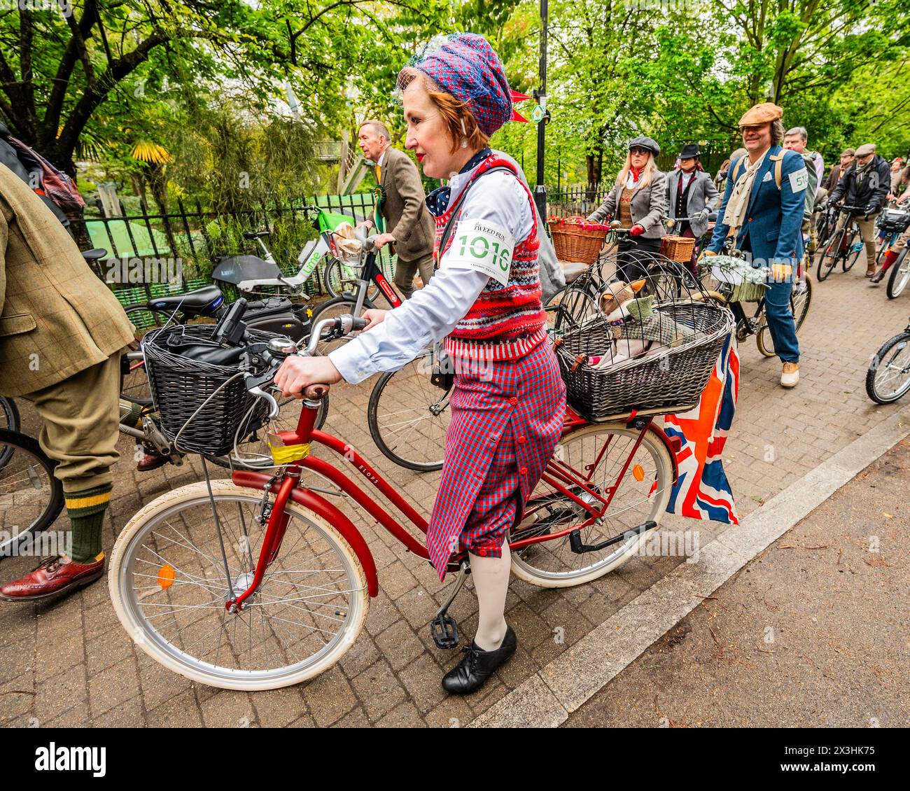 London, UK. 27th Apr, 2024. The Tweed Run London bike ride -starting at ...