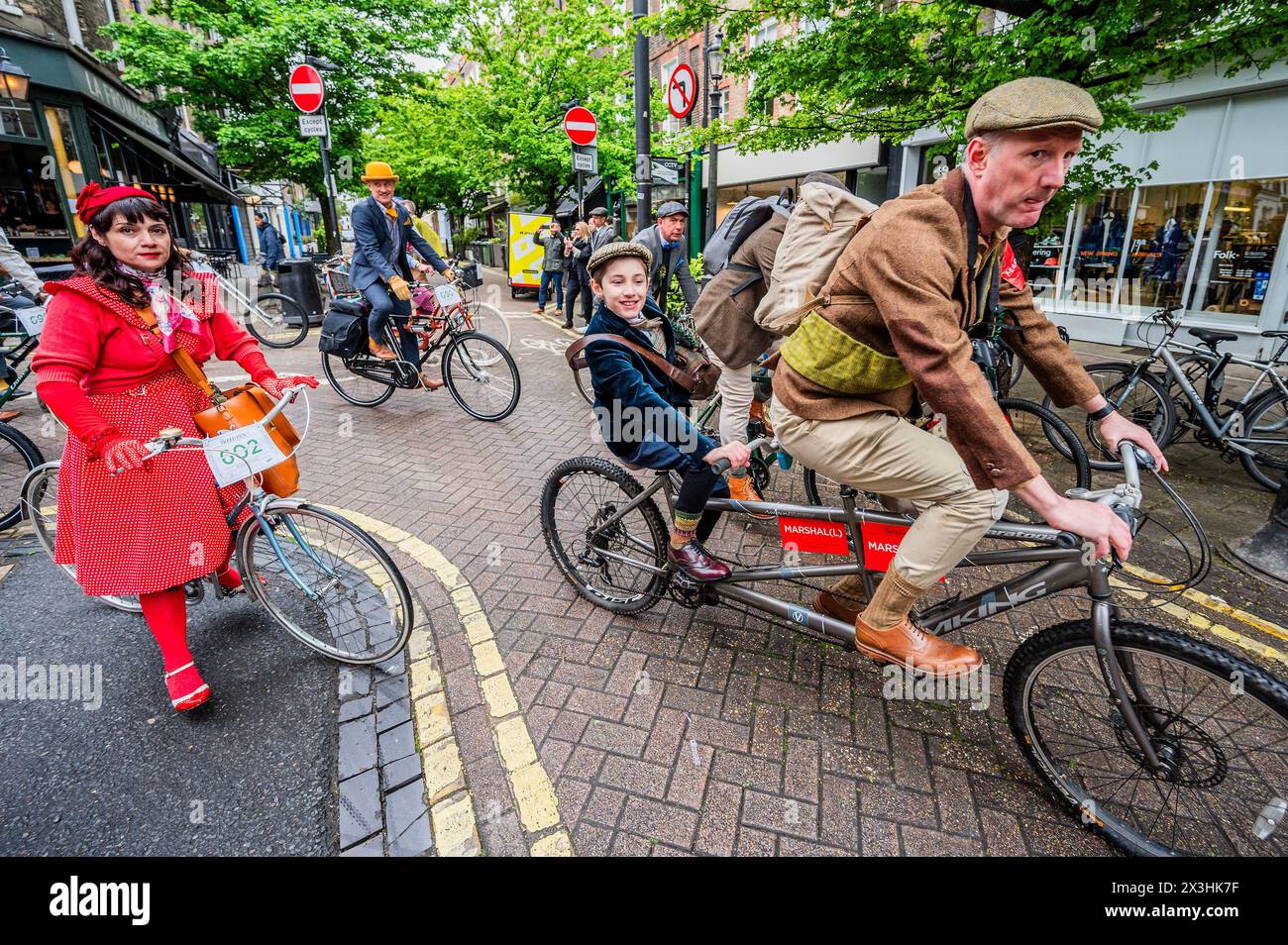 London, UK. 27th Apr, 2024. The Tweed Run London bike ride -starting at ...