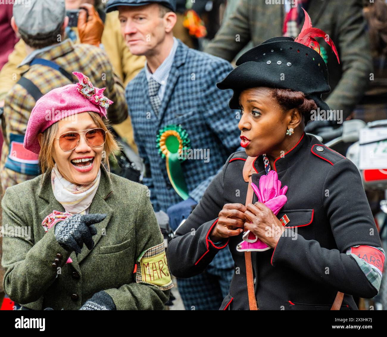 London, UK. 27th Apr, 2024. The Tweed Run London bike ride -starting at ...