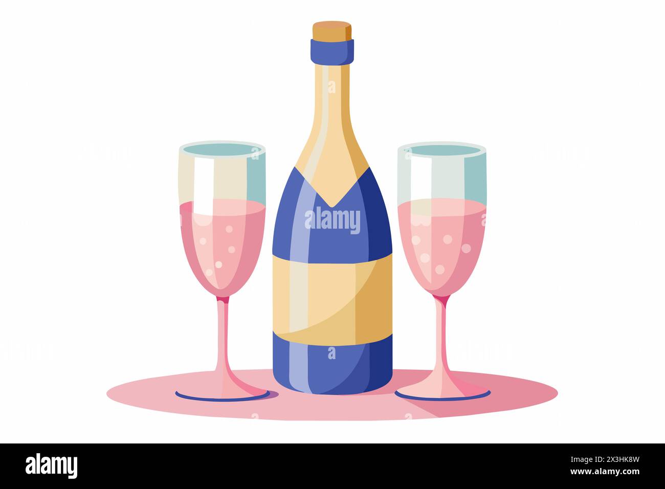 Elegant champagne flutes gala Stock Vector Images - Alamy