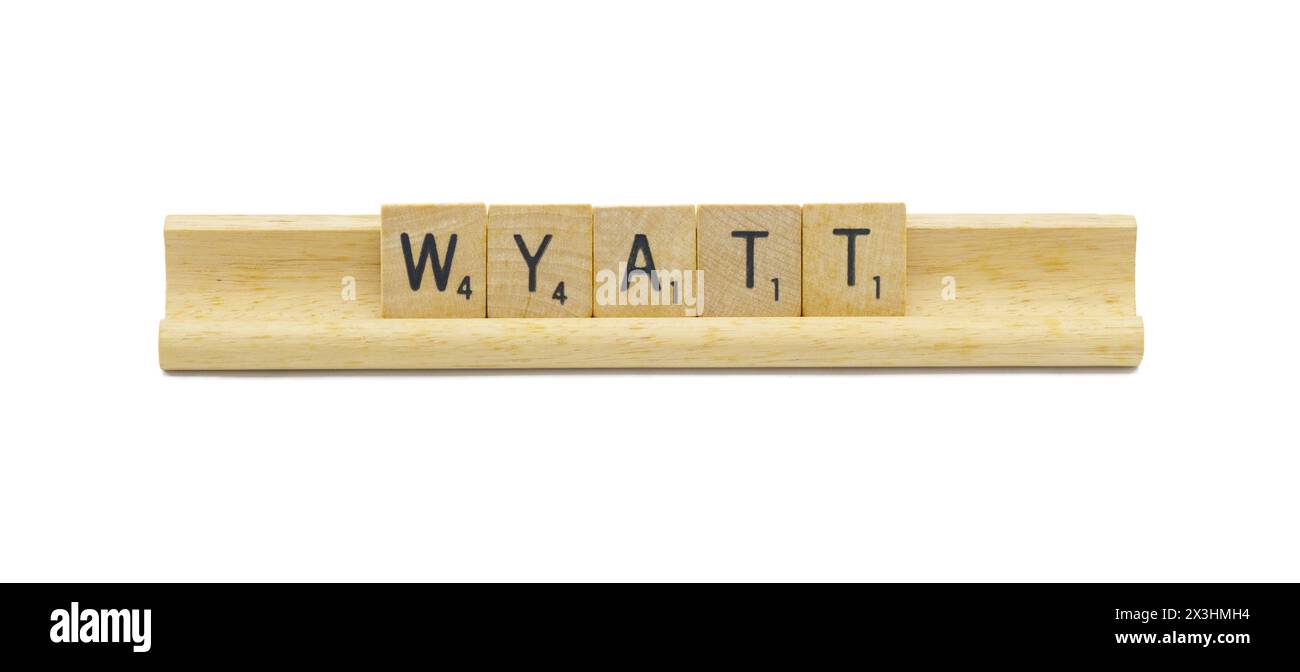 Miami, FL 4-18-24 popular baby boy first name of WYATT made with square ...