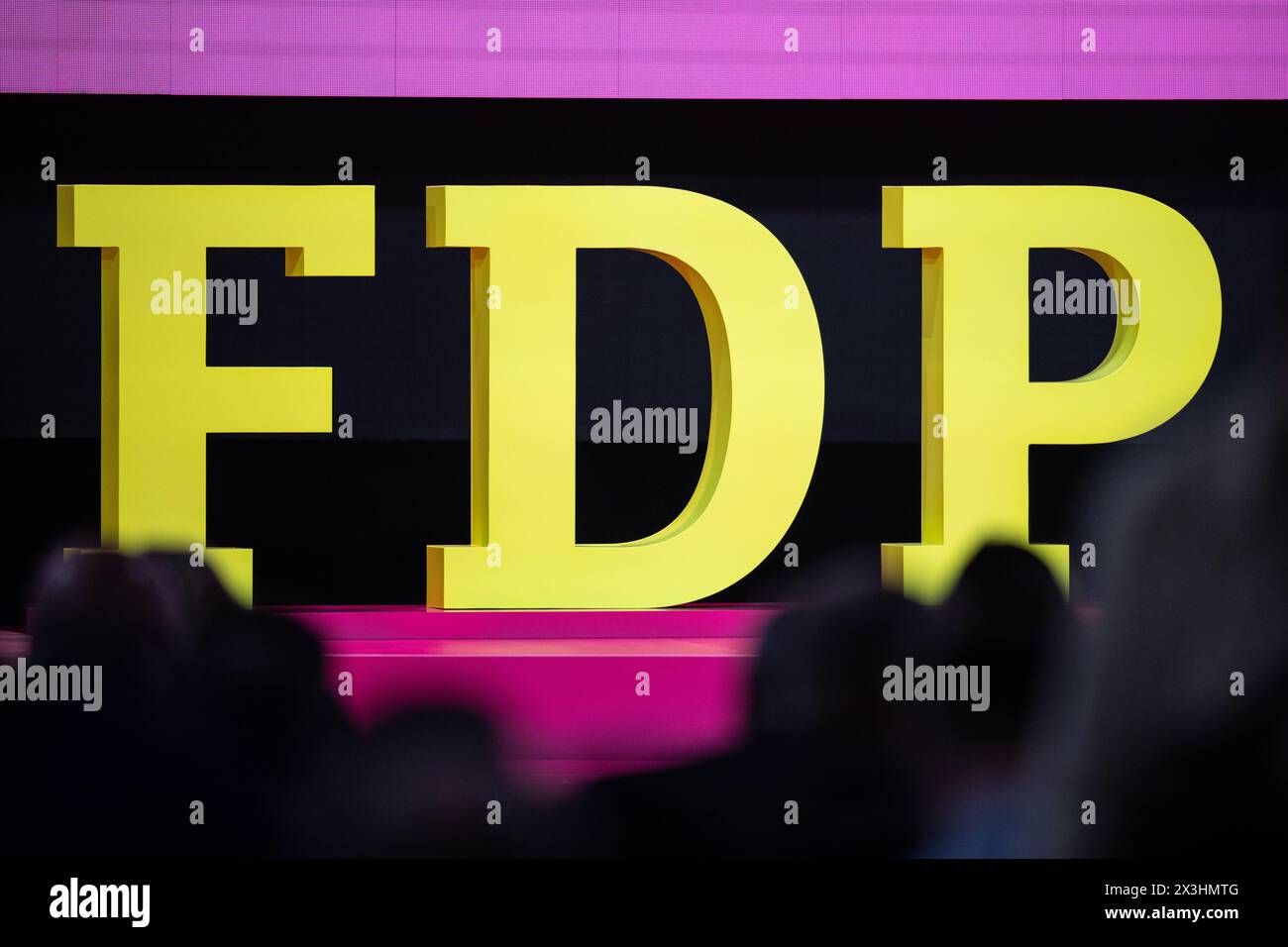 Berlin, Germany. 27th Apr, 2024. View of an FDP logo at the federal ...