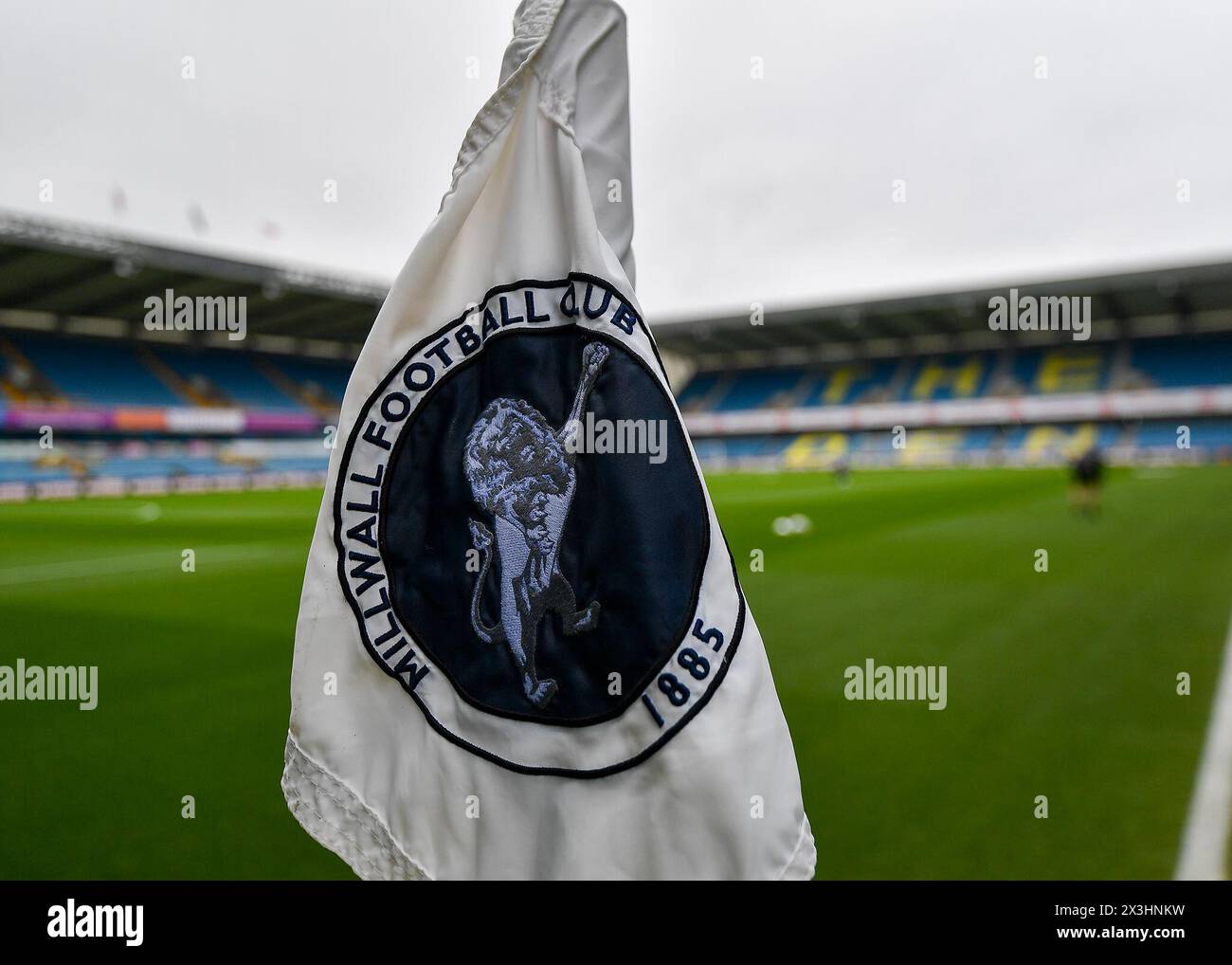 A General view of The Den with the corner flag before the Sky Bet ...