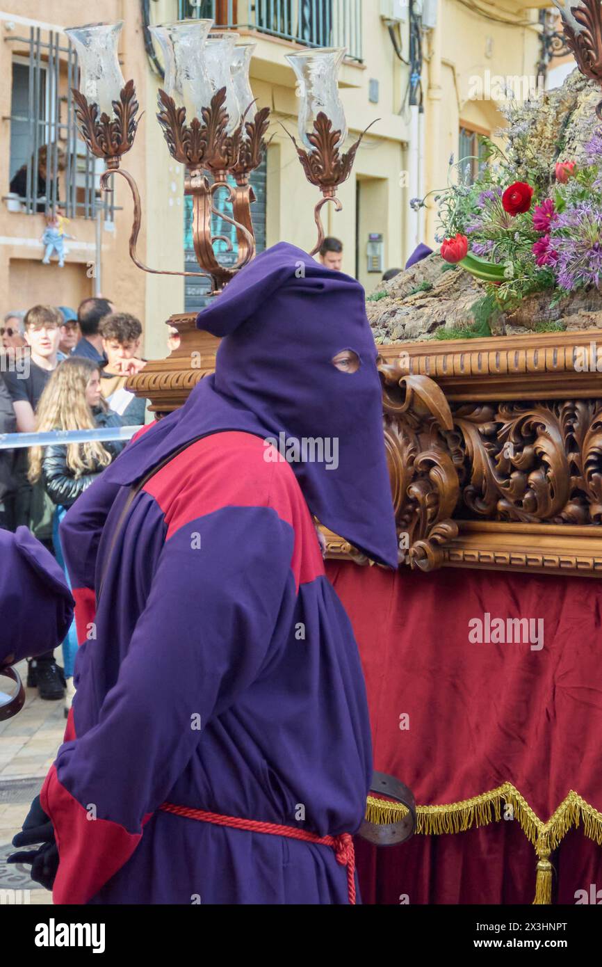 Tarragona, Spain - April 27, 2024: Penitent in capirote during Holy ...