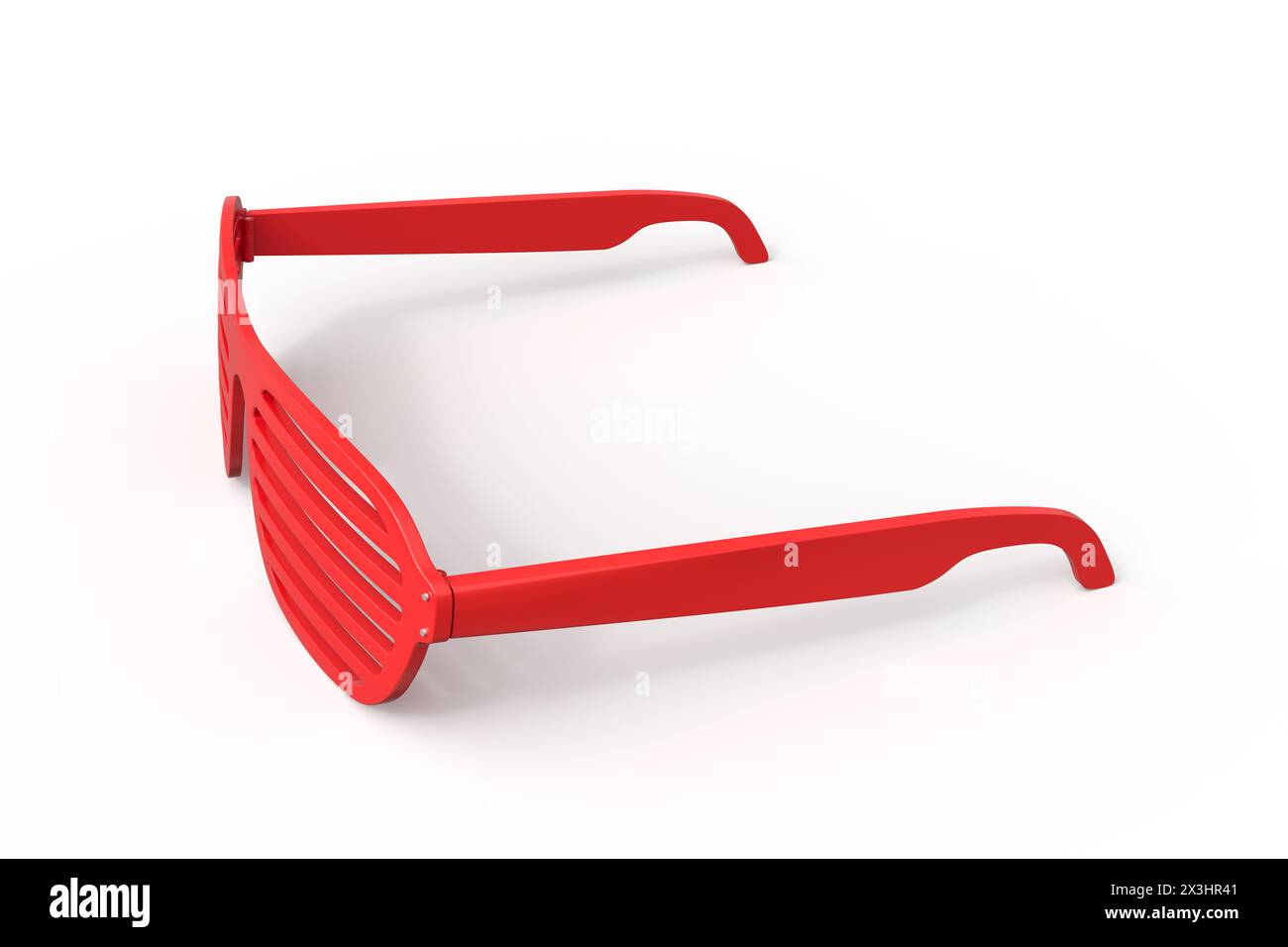Red shutter shades sunglasses on white background Stock Photo - Alamy