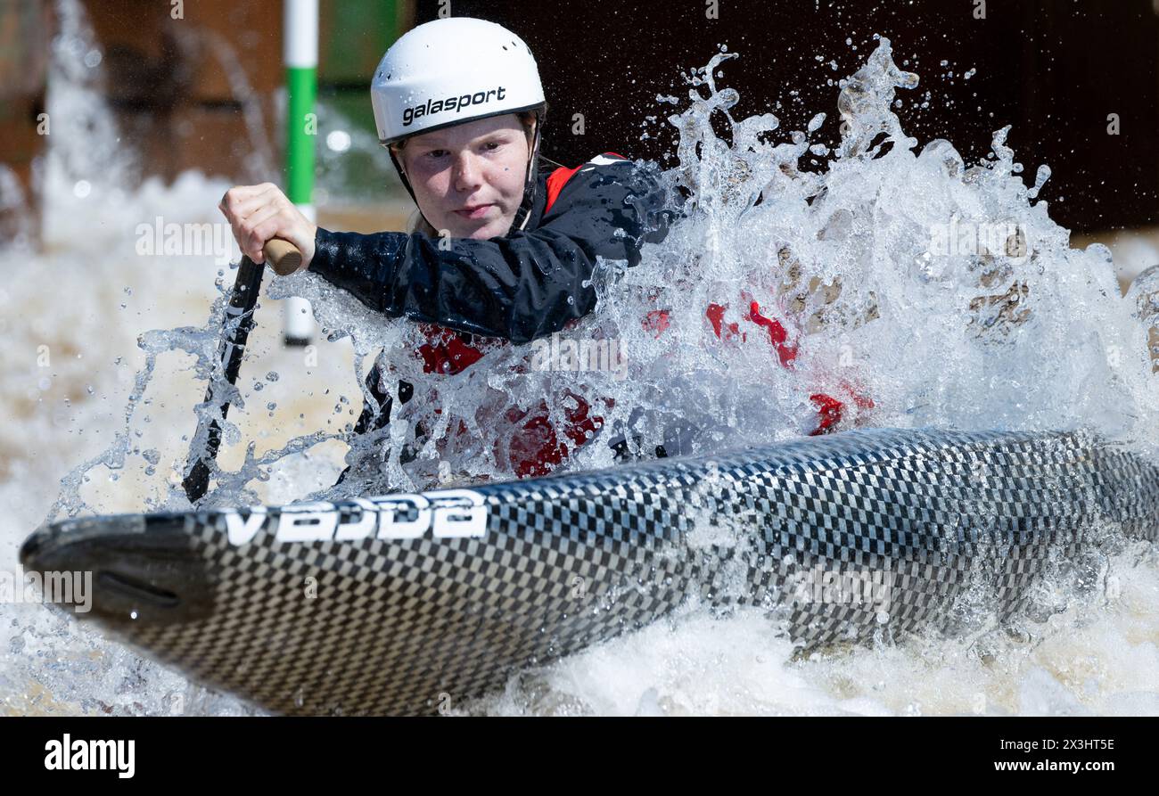 Markkleeberg, Germany. 27th Apr, 2024. Canoeing: German Olympic ...