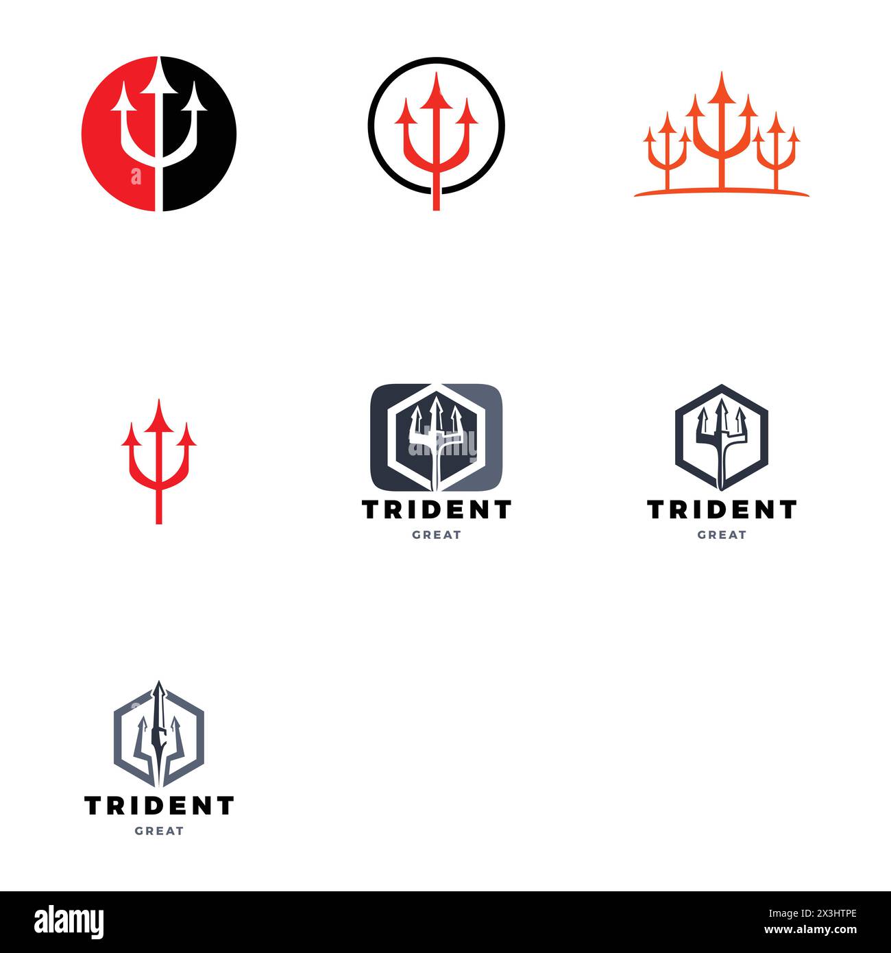 Set of Trident Icon Logo Design Template Stock Vector Image & Art - Alamy