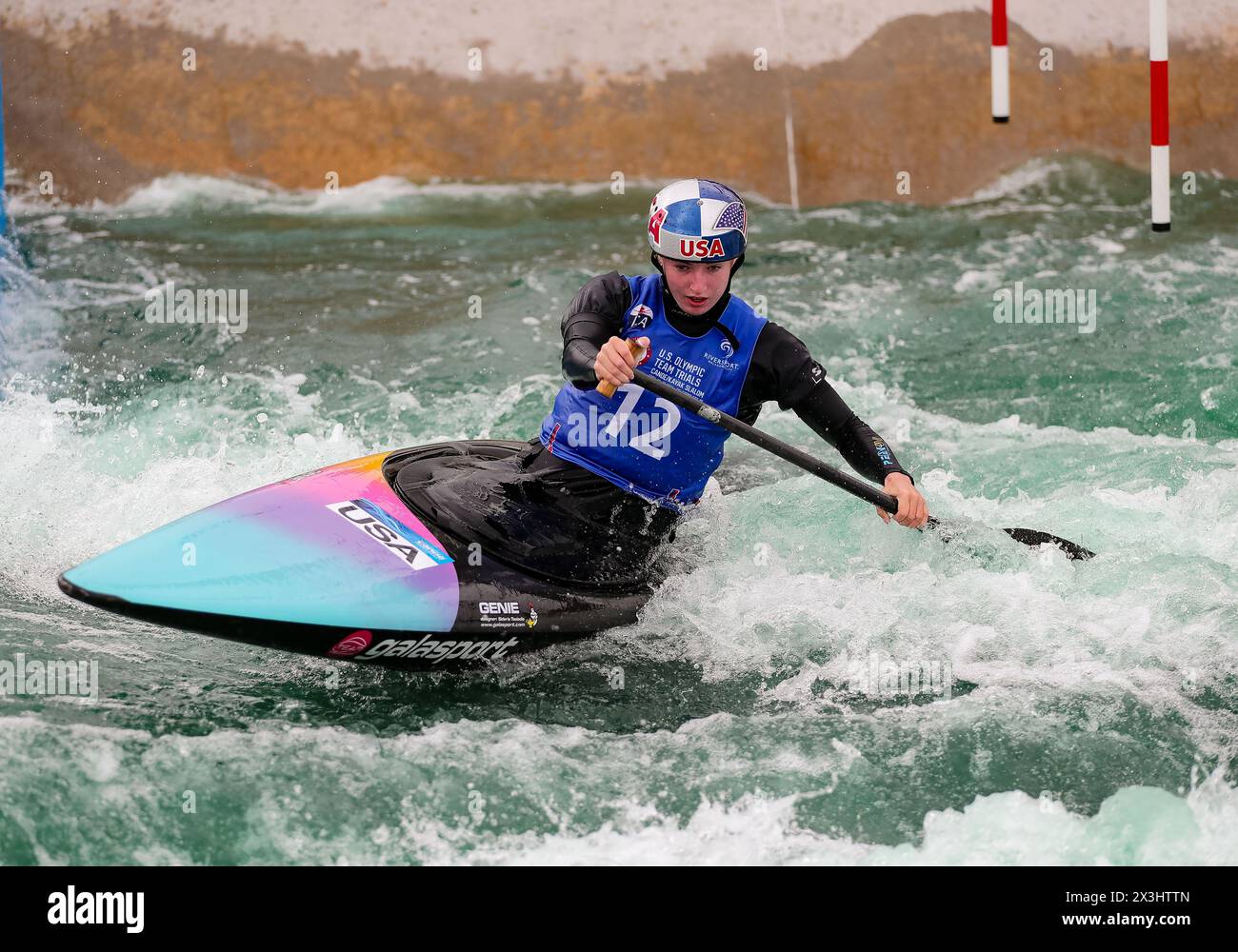 Lane. 26th Apr, 2024. Evy Leibfarth competes in the US Olympic Team ...
