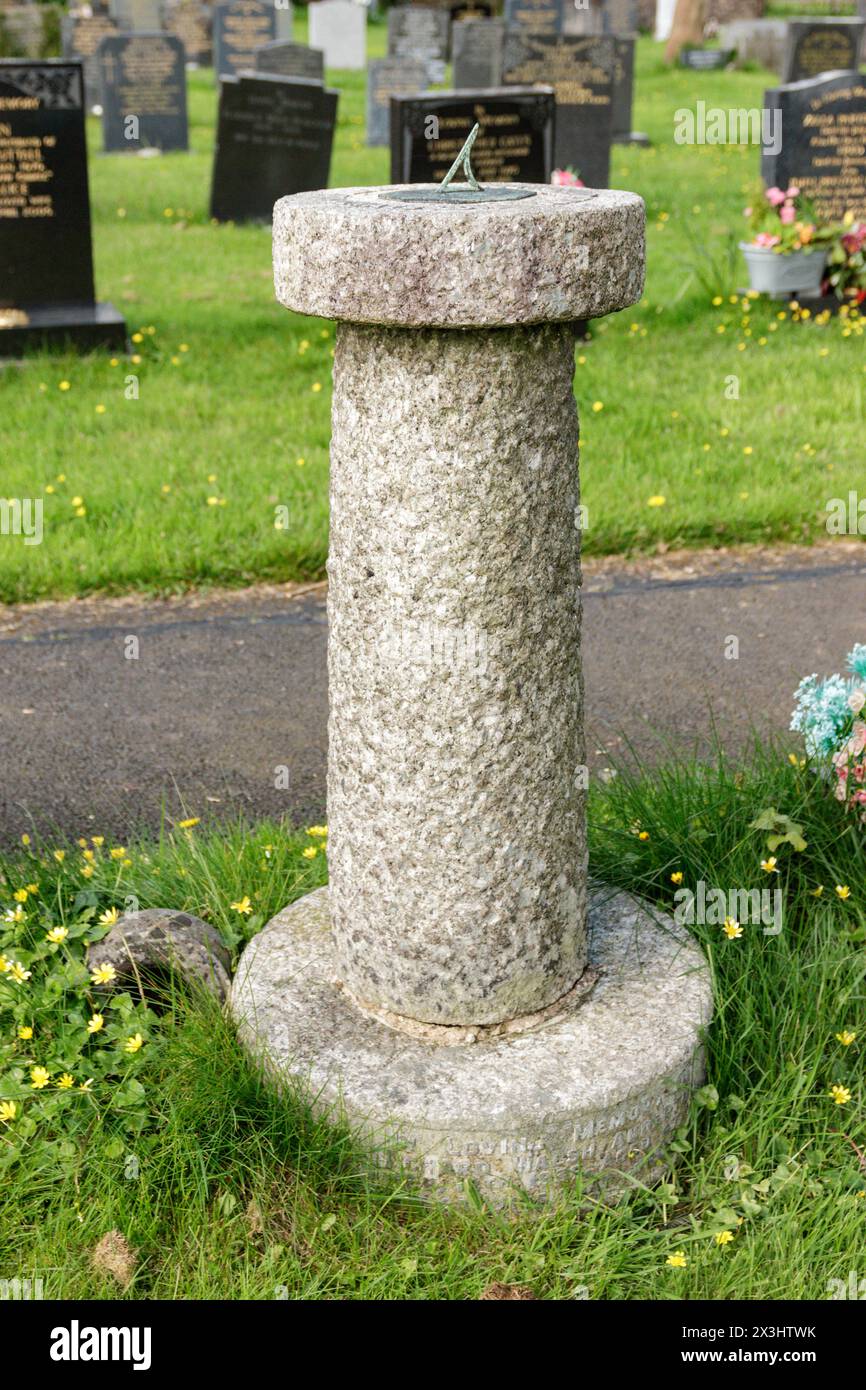 Gravestone in the form a sundial. St. Mary's Church, Goosnargh Stock ...
