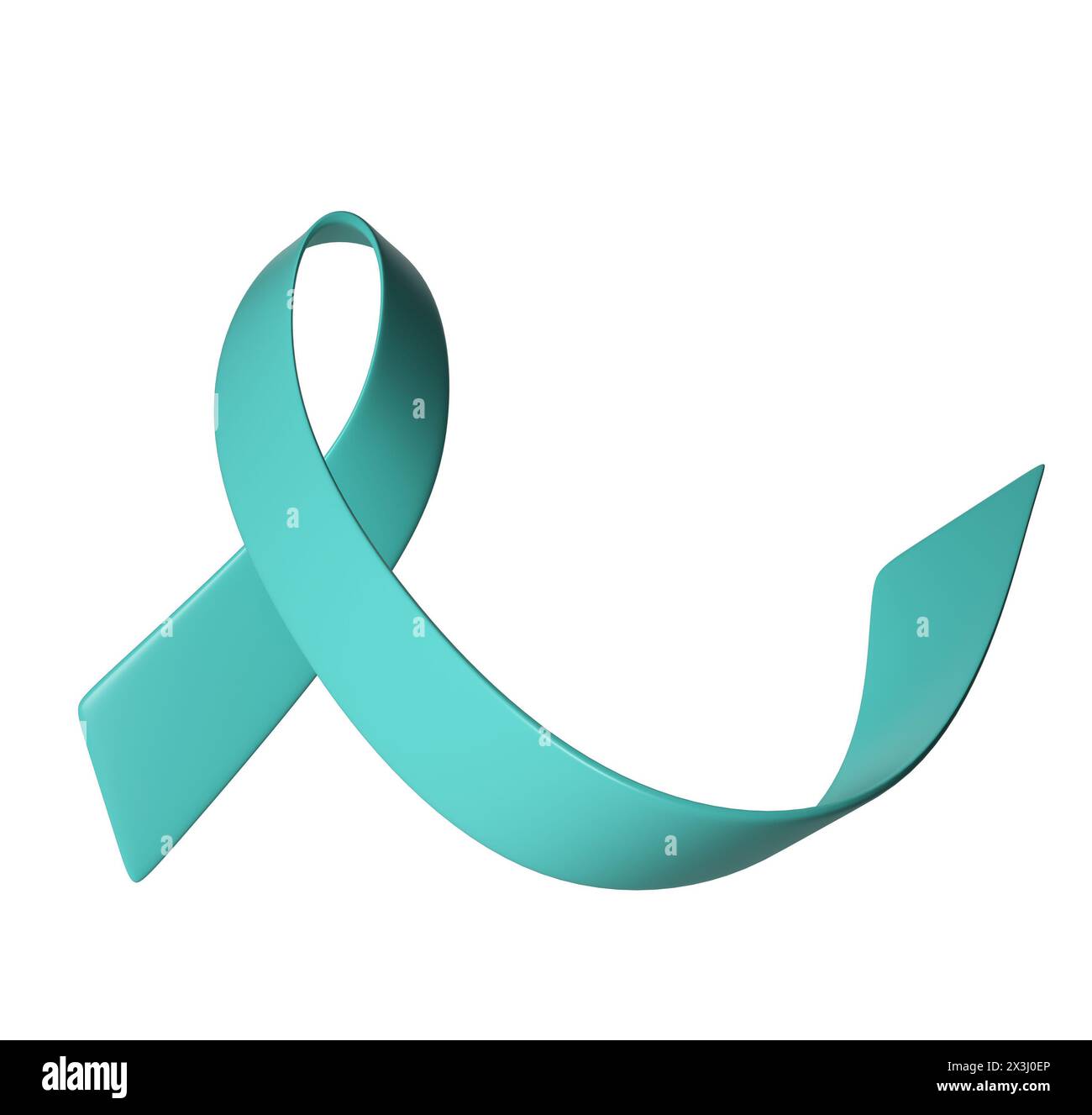 3d Ovarian Cancer Awareness Month Teal Color Ribbon Ovarian Cancer ...