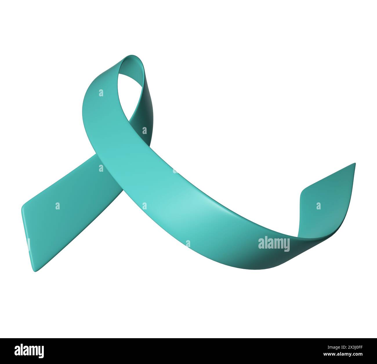3d Ovarian Cancer Awareness Month Teal Color Ribbon Ovarian Cancer ...