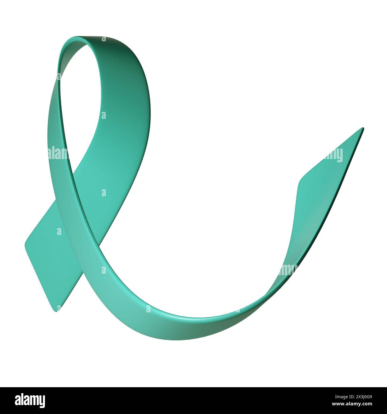 3d Ovarian Cancer Awareness Month Teal Color Ribbon Ovarian Cancer ...